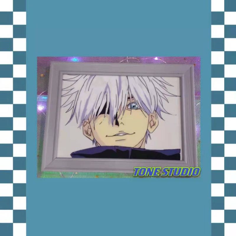 Painting Anime Gojo Satoru With Frame | Shopee Philippines