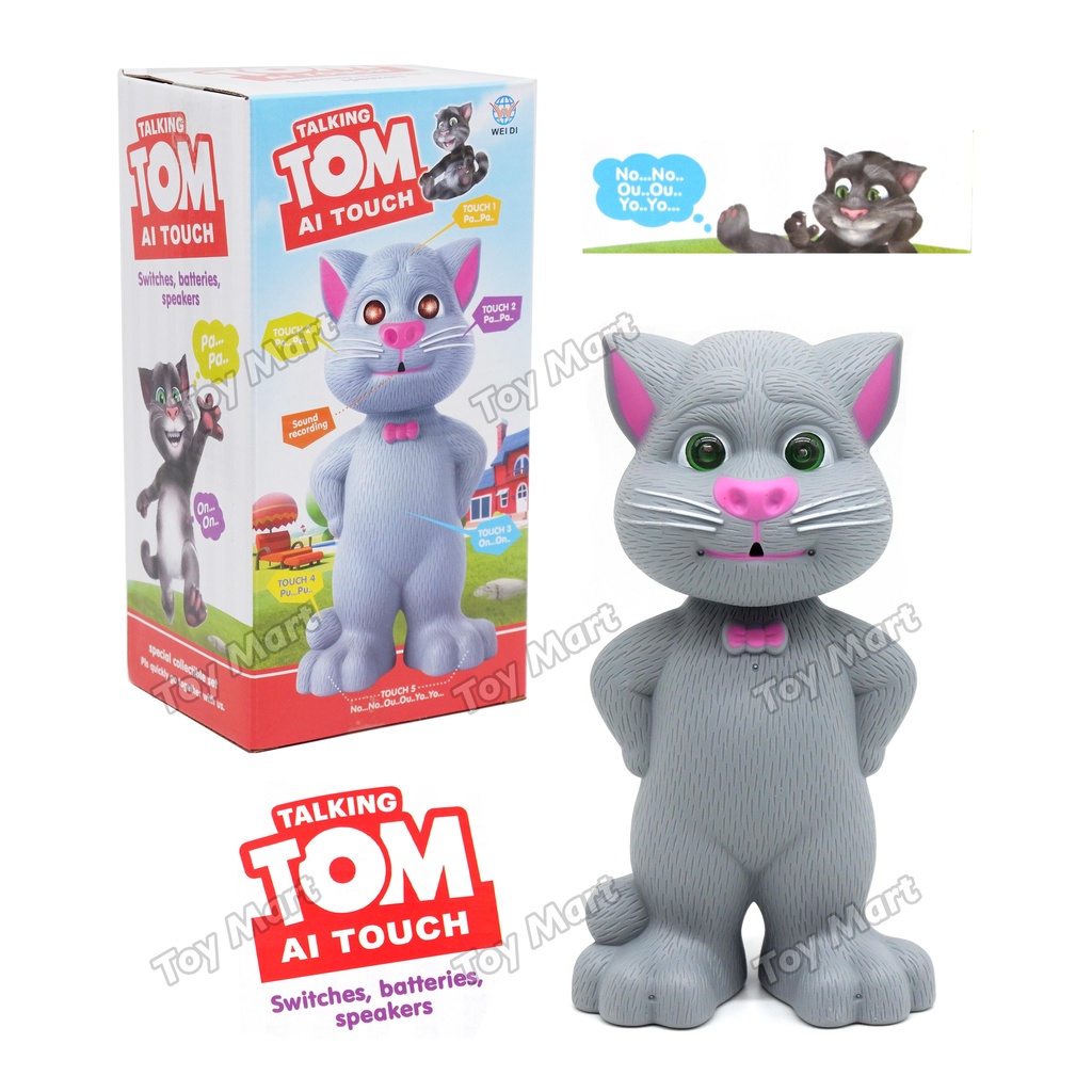 Talking Tom The Cat AI Touch Interactive Mini Battery Operated Light ...