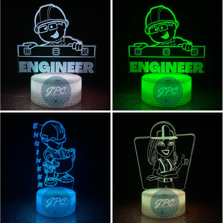 ENGINEER / ENGINEERING Designs Acrylic 3D Illusion LED Night Lamp ...