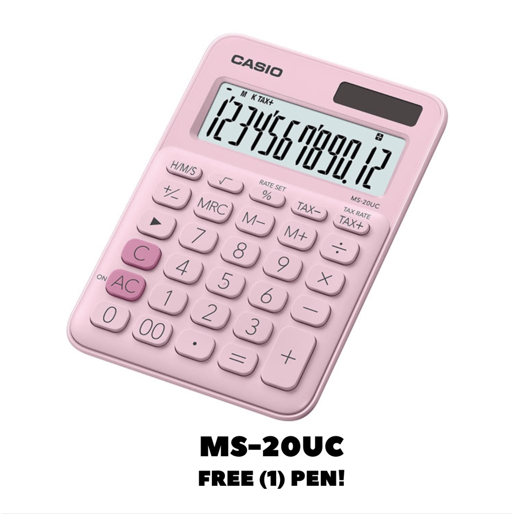 Casio Ms20uc Mini Desk Type Calculator w/ free panda pen | Shopee ...