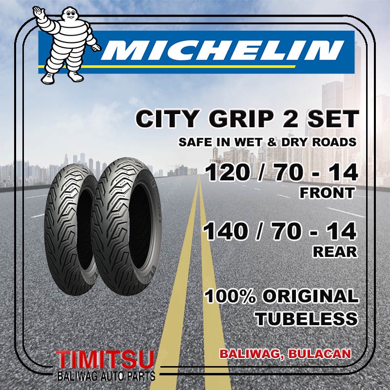 AEROX TIRE SET 120/70-14 140/70-14 MICHELIN CITY GRIP 2 TUBELESS 120/70 ...
