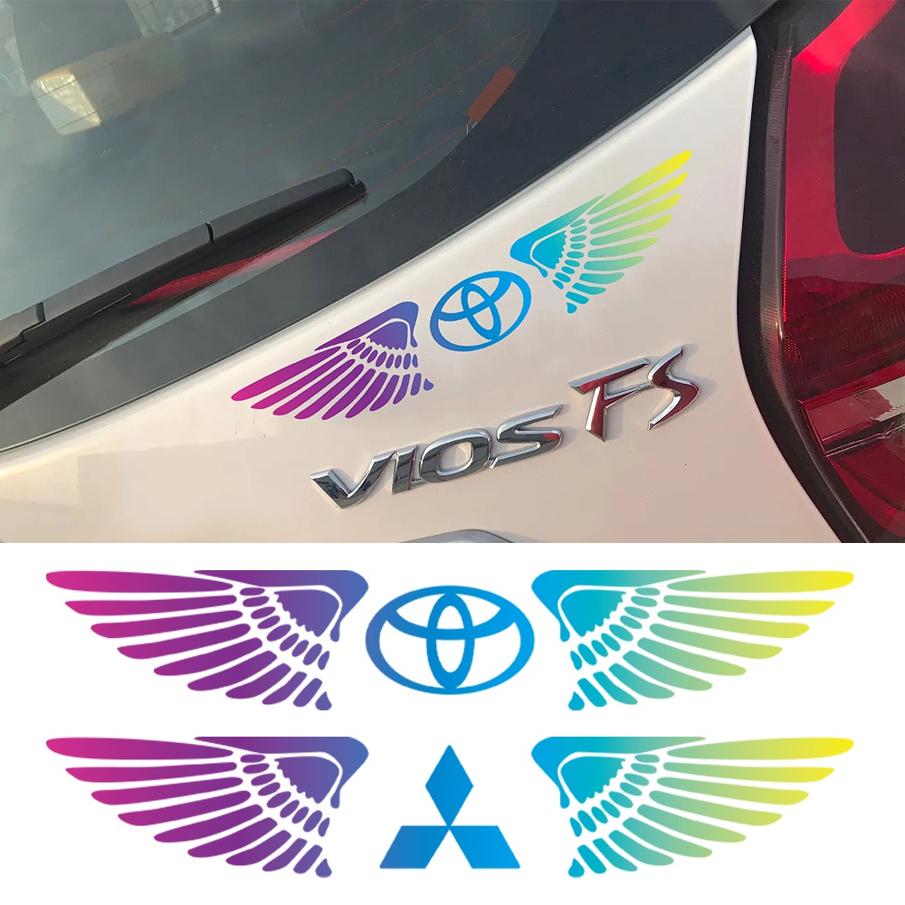 Wings Car Sticker Laser TOYOTA Car Decorative Decal Rear Windshield ...