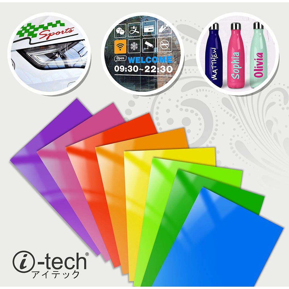 i-tech Colored Vinyl Sticker A4 size PVC Vinyl Sticker 20 sheet ...