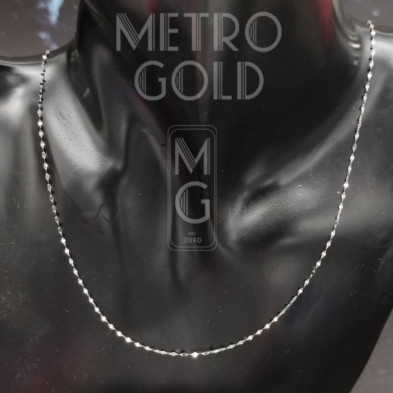 18K Saudi White Gold Dancing Chain Necklace | Shopee Philippines