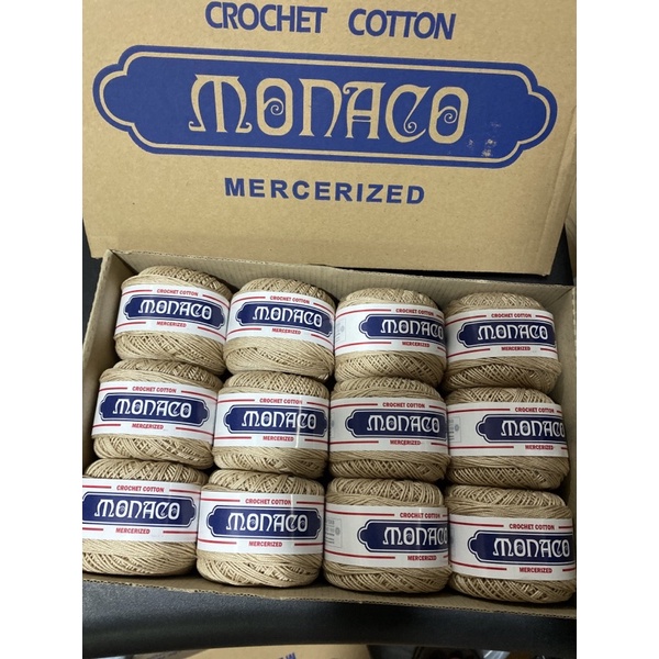 3ply (Per BOX )Monaco Mercerized Crochet cotton 12 balls (single color ...