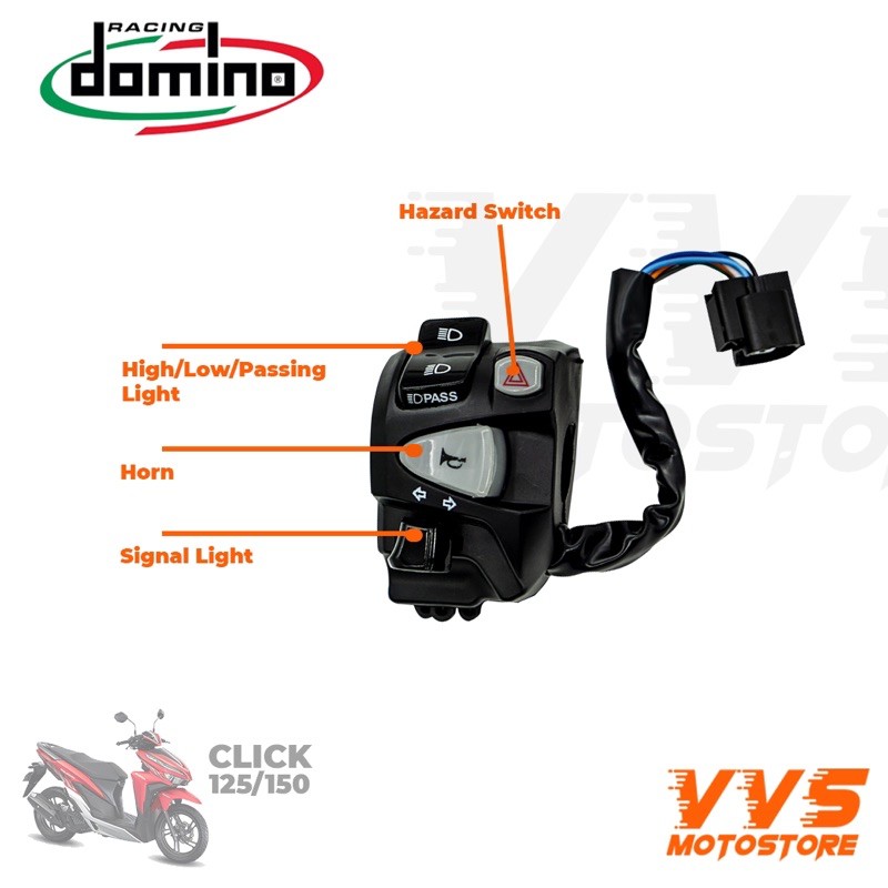 Domino Honda Click 150 Handle Switch with Passing Light and Hazard ...