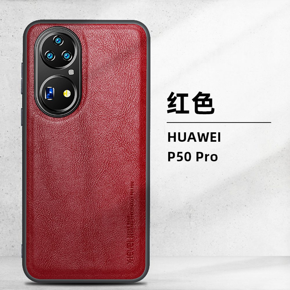 X-Level Leather Back Casing Huawei P50 / P50 Pro Soft TPU Silicone Back Cover Shockproof Cases ...