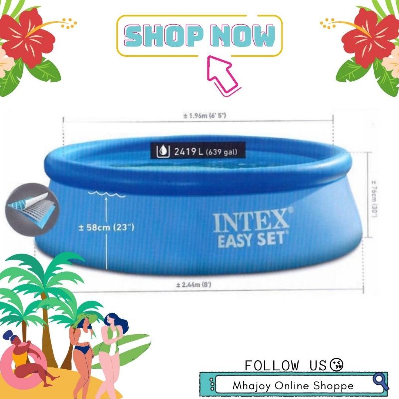 INTEX ROUND EASY SET SWIMMING POOL | Shopee Philippines