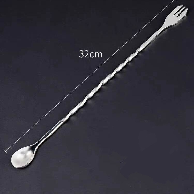 Stainless Steel Stirring Spoon Coffee Juice Bar Cocktail Stick Milk Tea ...
