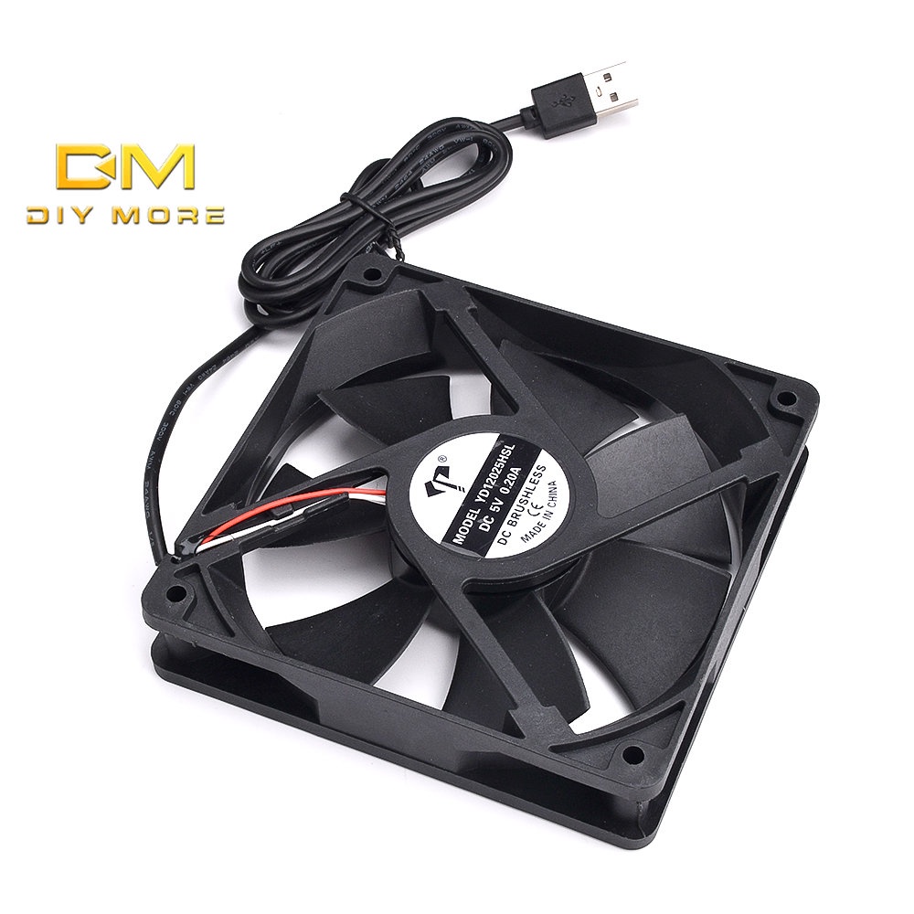 DIYMORE 12025 Dc5V Oil-Containing Condenser Silent Fan 2-Wire USB ...