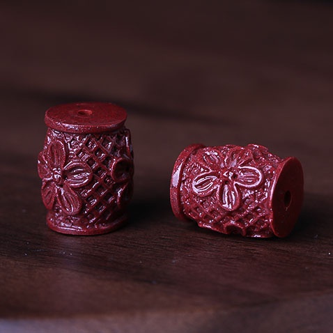 5A Natural Cinnabar Bamboo Flower Necklace Pendant Zinnober Genuine ...