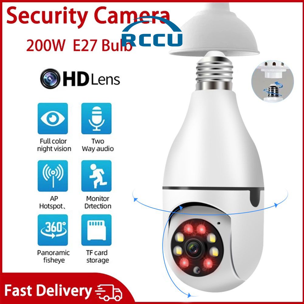 light bulb surveillance camera 360 Rotate 1080P HD installation-free ...