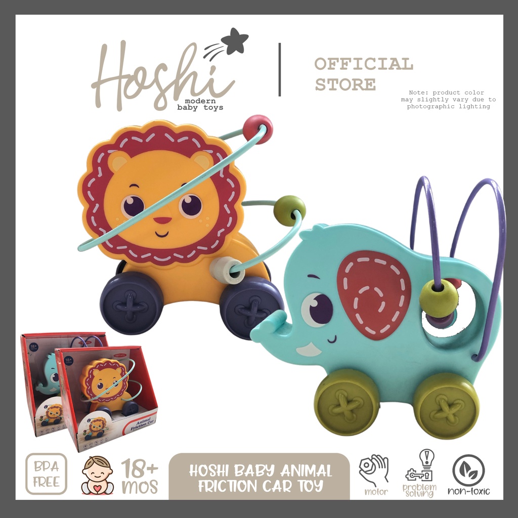 Hoshi Baby Animal Friction Car Toy, Push & Go Toy Boy Girl Motor ...