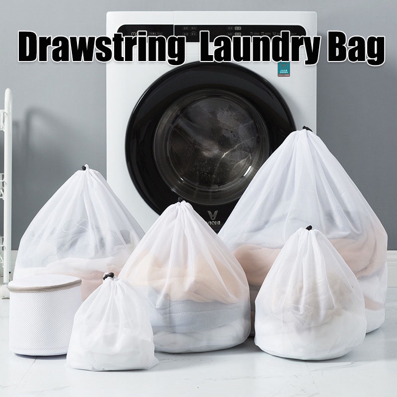 Washing Net Bags Durable Fine Mesh Laundry Bag with Drawstring for ...