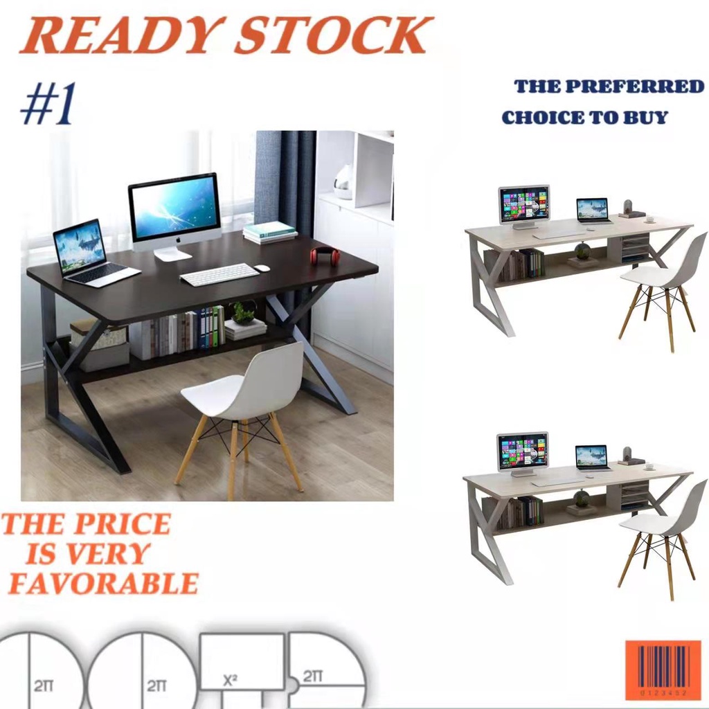 ️COD ️Computer desk table 120CM Office table study desk PC laptop table ...