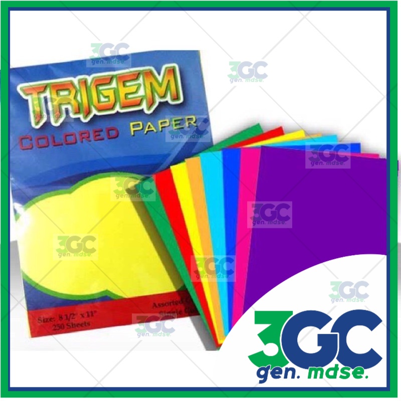 3GC Crafters' Delight: Trigem Colored Paper, 50pcs / 250pcs (1ream ...