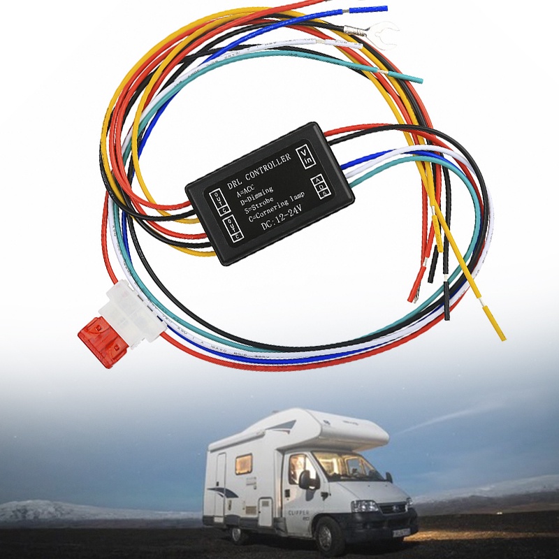 Car LED DRL Controller Relay Harness Dimmer On/Off 12-24V Turn Signal ...