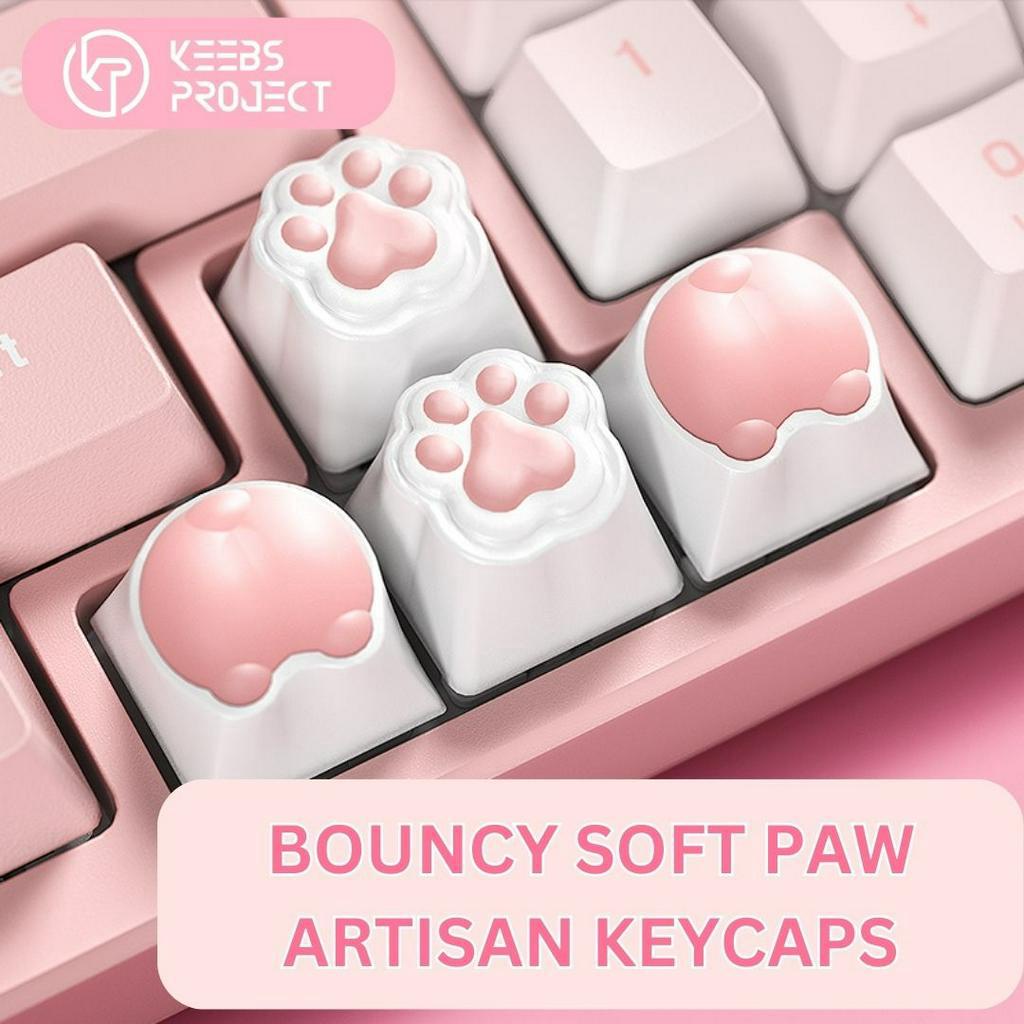 Cat Paw Corgi Artisan Keycaps Bouncy Soft surface for Mechanical ...