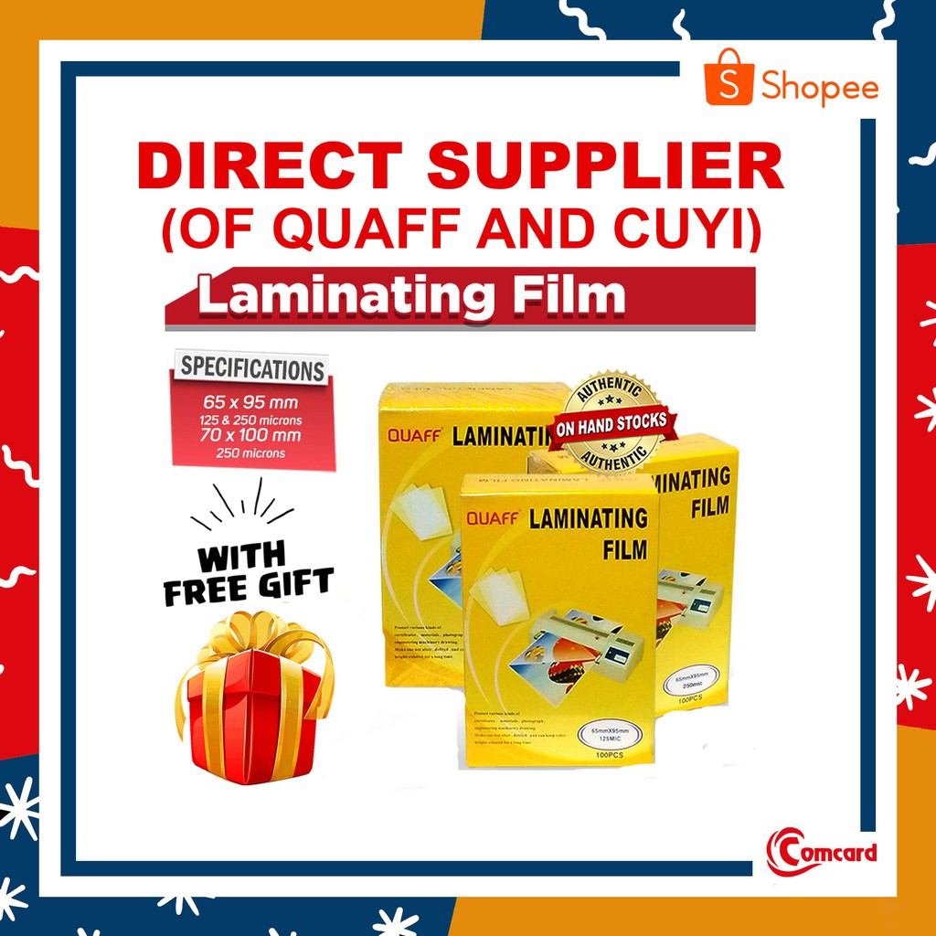 [1 PACK] ID Size QUAFF Laminating Film 65x95mm | 70x100mm | 80x110mm ...