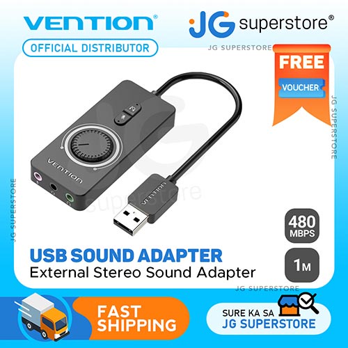 Vention USB 2.0 External Stereo Sound Adapter Card with Volume Control ...