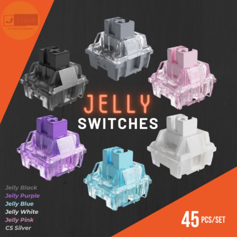 Akko JELLY Switches 45pcs Jelly Black, Jelly Pink, Jelly White, Jelly ...