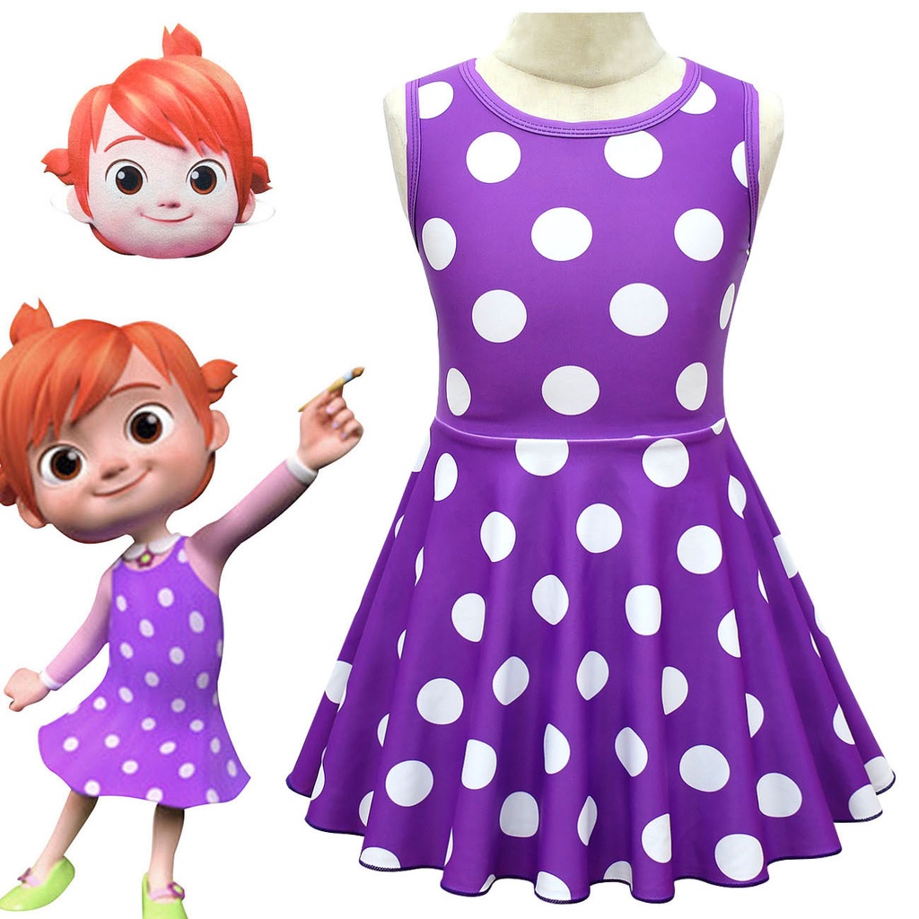 Cocomelon Girls Dress Skirt Clothes Kids Party Cartoon Cosplay Costume ...