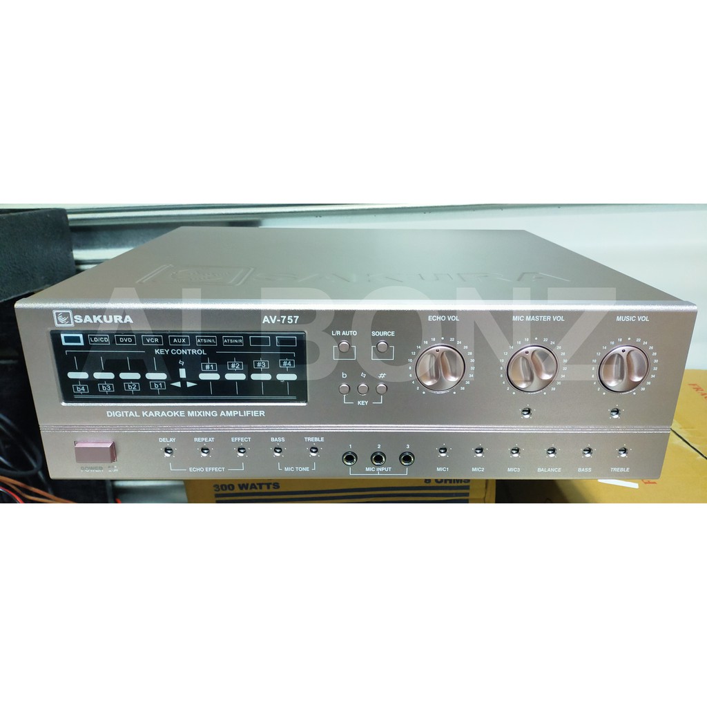 AV-757 (1650W x 2)(ORIGINAL) Sakura Digital Karaoke Mixing Amplifier ...