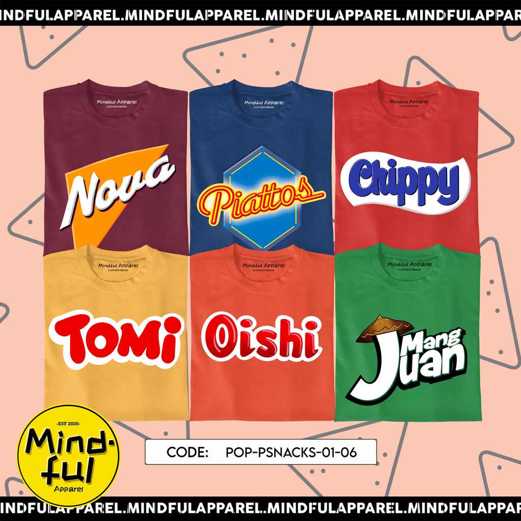 POP CULTURE PINOY SNACKS GRAPHIC TEES | MINDFUL APPAREL T-SHIRT ...