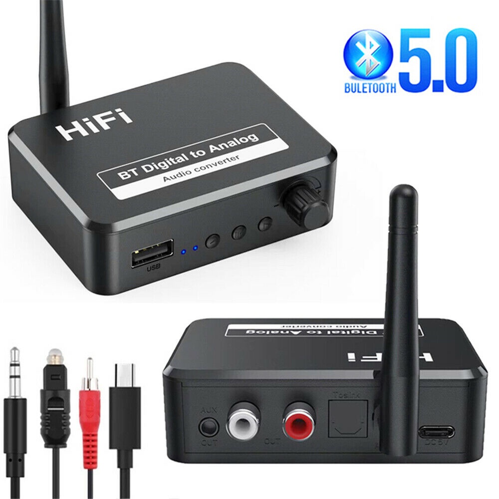 Hi-Fi aptX HD Bluetooth 5.0 Music Receiver SPDIF RCA Audio Transmitter ...