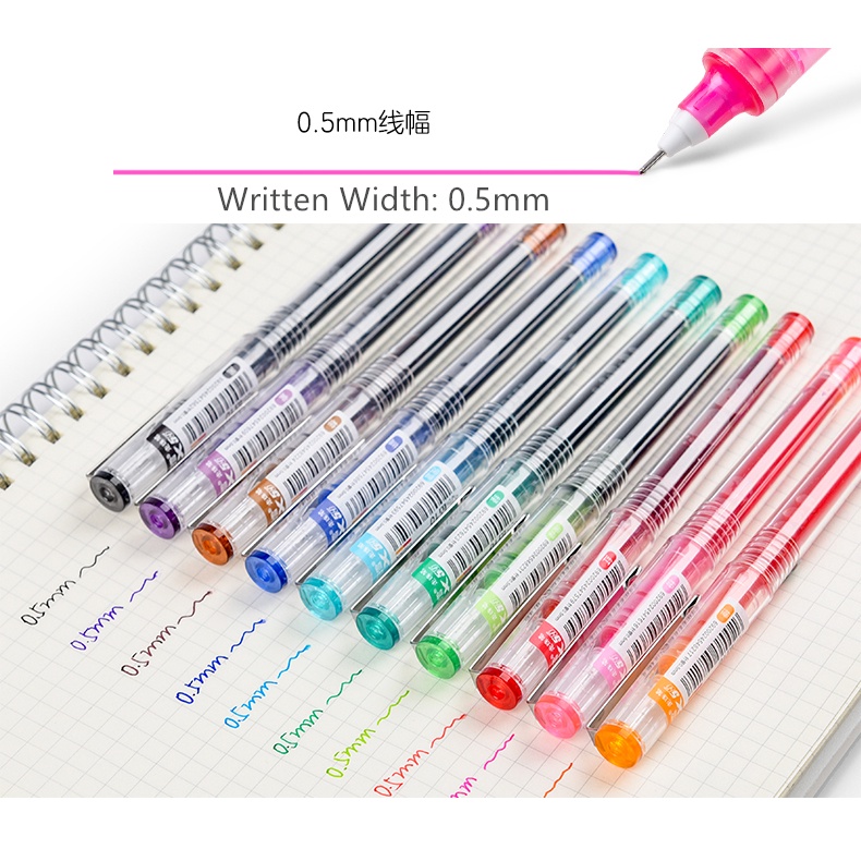 0.5mm Colored Pen / Snow X55 Needle Penpoint Straight Liquid Rollerball ...