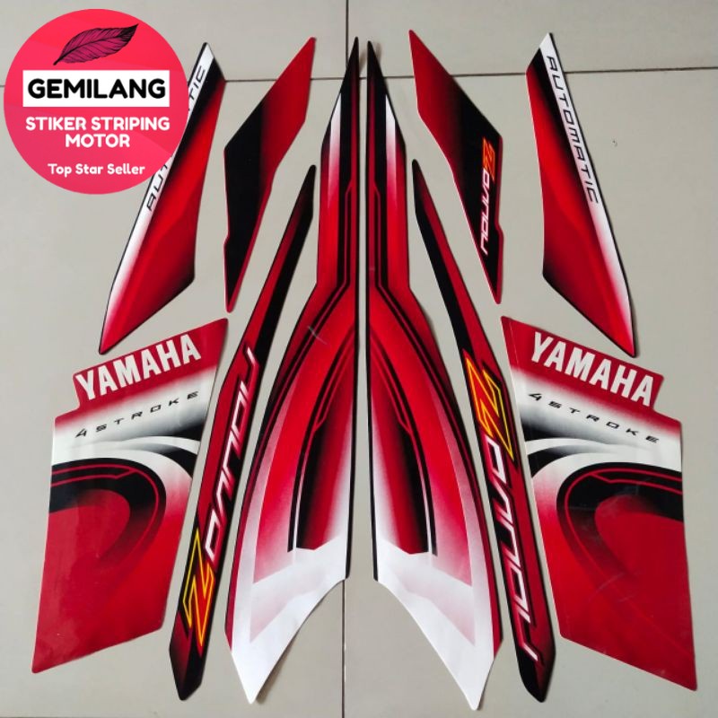 MERAH Striping Decal Polet Sticker yamaha nouvo z 2007 2008 Red full ...