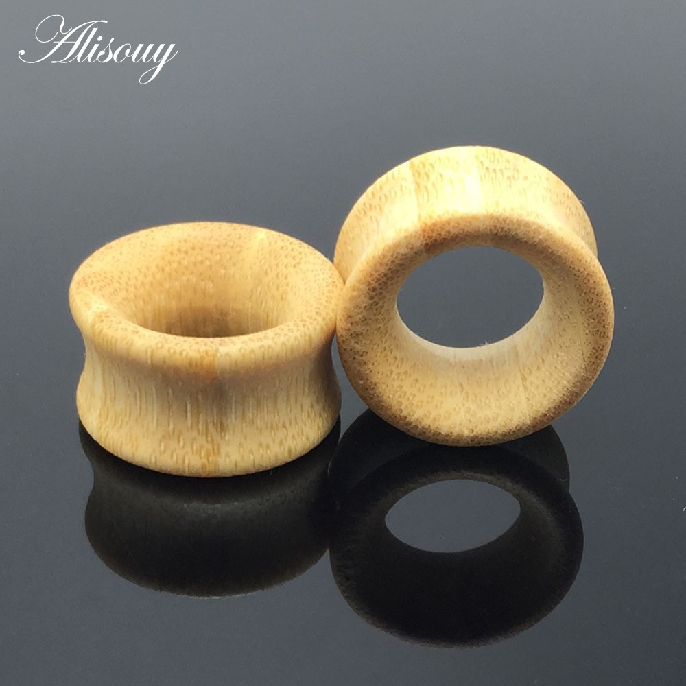 Alisouy 2PCS fashion new men's ear plugs and tunnels bamboo 8mm 10mm ...