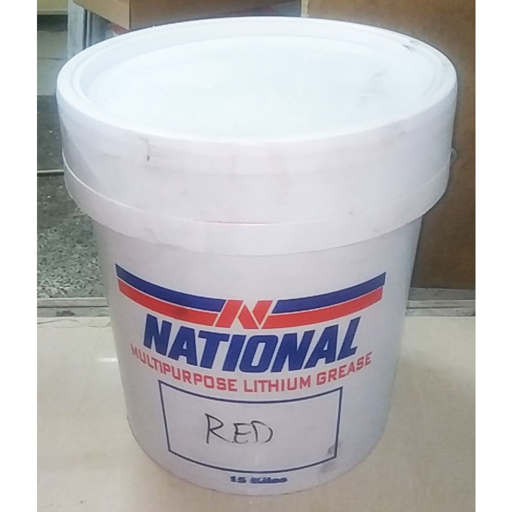 NATIONAL MULTI PURPOSE LITHIUM GREASE 3 ( RED COLOR ) 15 KILOS PAIL SIZE | Shopee Philippines