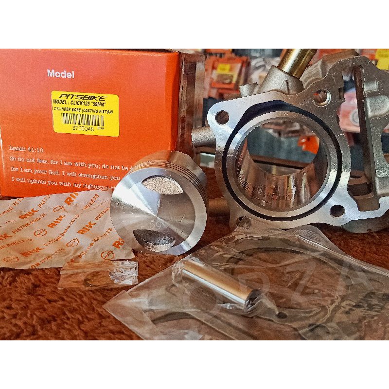 PITSBIKE CLICK 125 BLOCK STEEL BORE KIT 59MM PISTON KIT 59 Pin13 CLICK ...