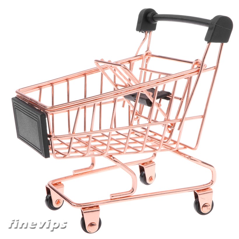 Mini Metal Shopping Cart Salesman Sample Kids Pretend Play Toy Rose ...