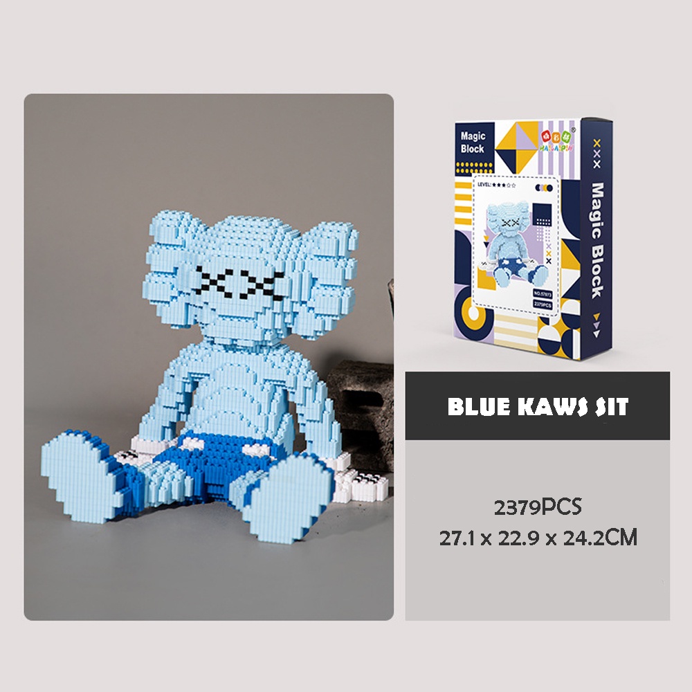 KAWS x Bearbricks Pinocchio The Smurfs Building Blocks Toys Nano Bricks ...