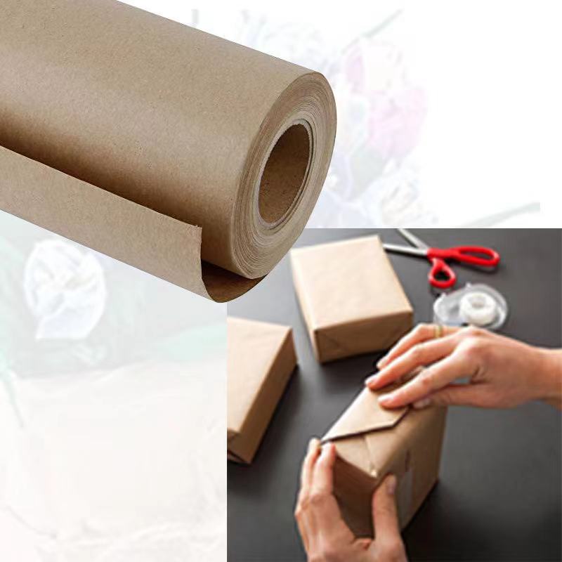 30cmx30m/roll Roll brown kraft paper roll handicraft art gift packaging ...