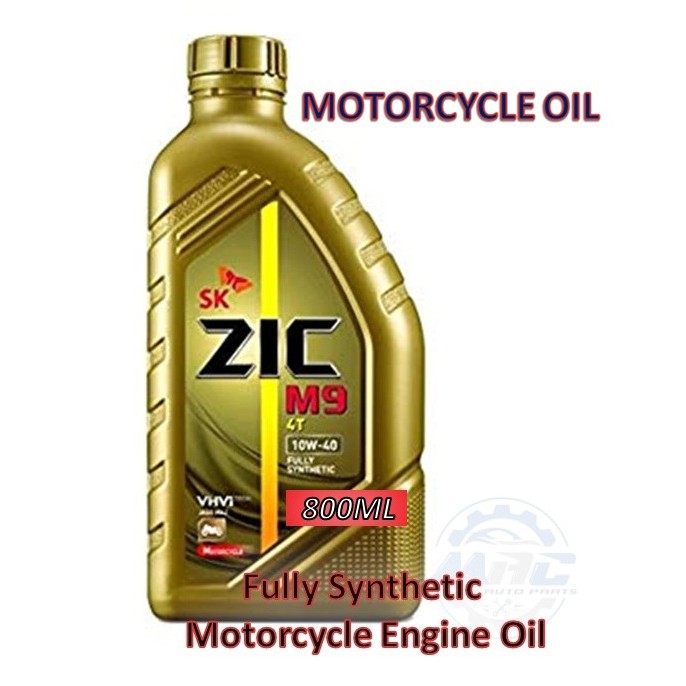 ZIC M9 GOLD 4T 10w-40 Fully Synthetic Motorcycle Engine Oil 800ml ...