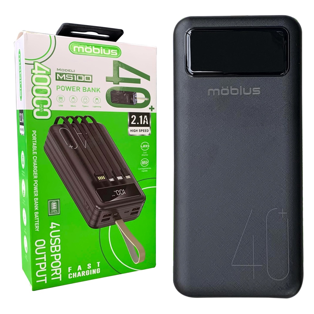 Mobius 40000mAh Powerbank (4USB Port Output) | Shopee Philippines
