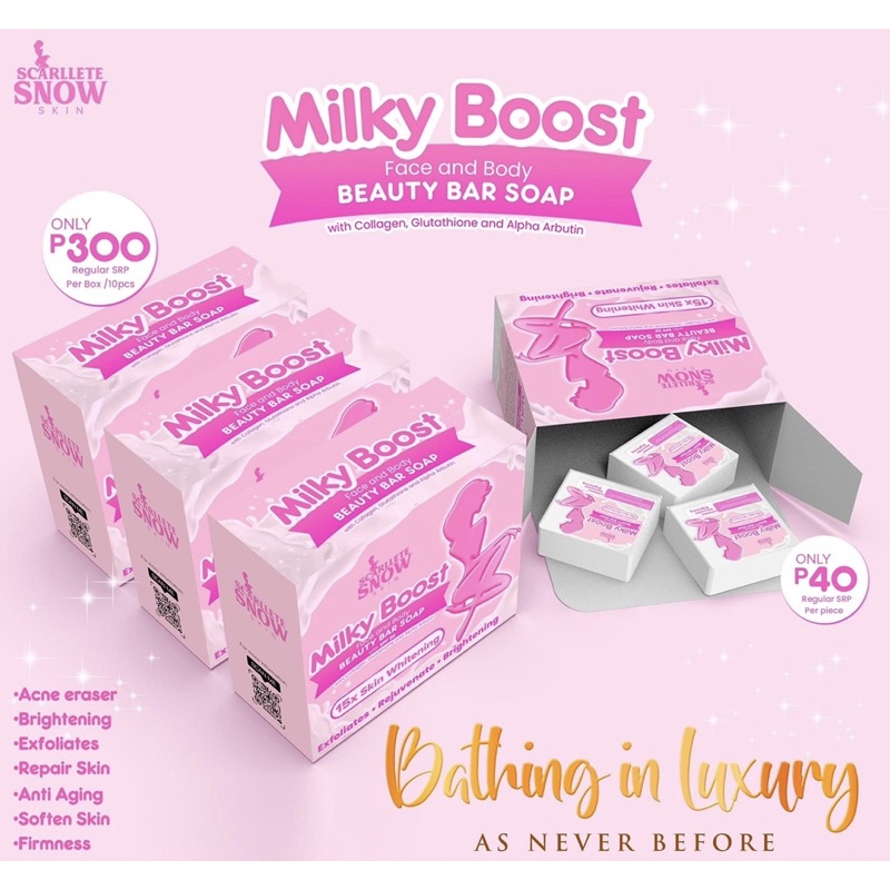 Milky Boost Beauty Bar Soap by Scarllete Snow Skin 70g (Per Piece ...