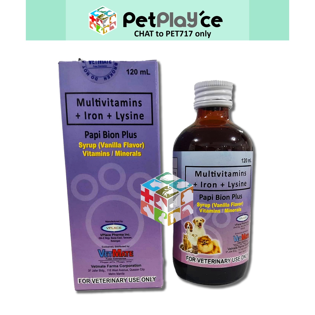 Papi Bion Plus Iron Aid Hemoglo Aid Emerplex Dog Cat Multi Vitamin B ...