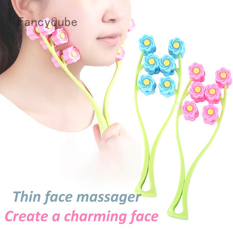 Flower Type Elastic Facial Massager Face-Lift Massage Roller Slimming ...