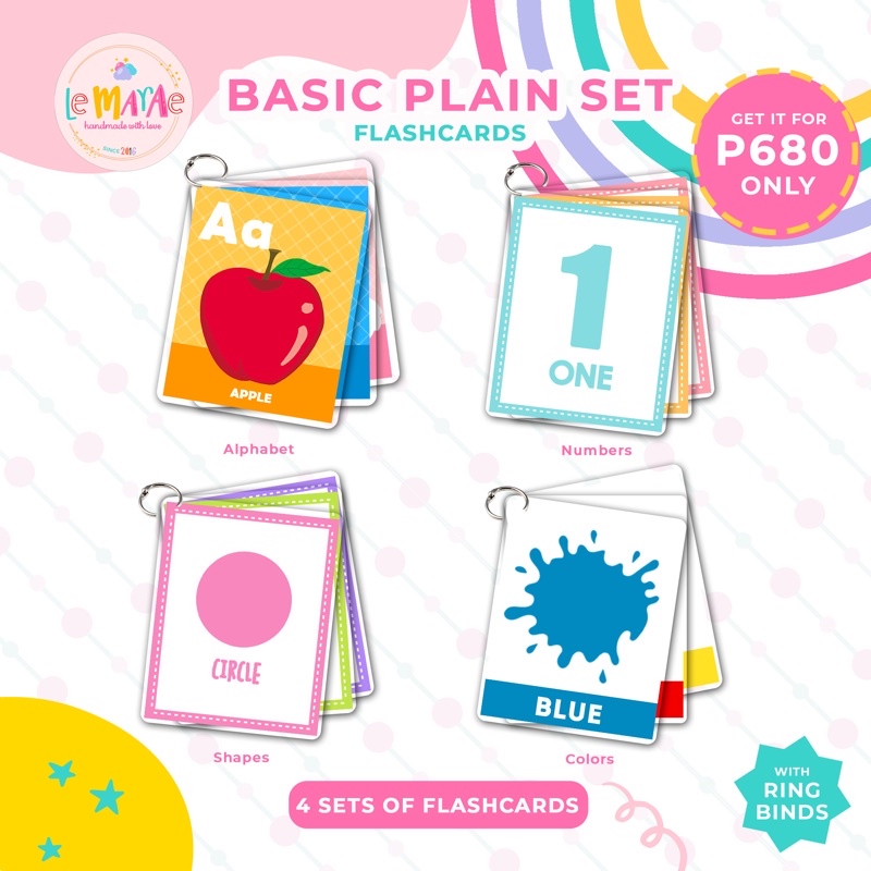 Laminated Flashcards BASIC SET Alphabet Colors Shapes Numbers NO ...