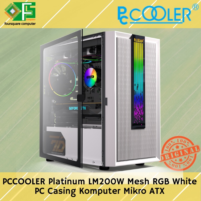 Pccooler Platinum LM200 Mesh RGB White Computer Case M-ATX | Shopee ...