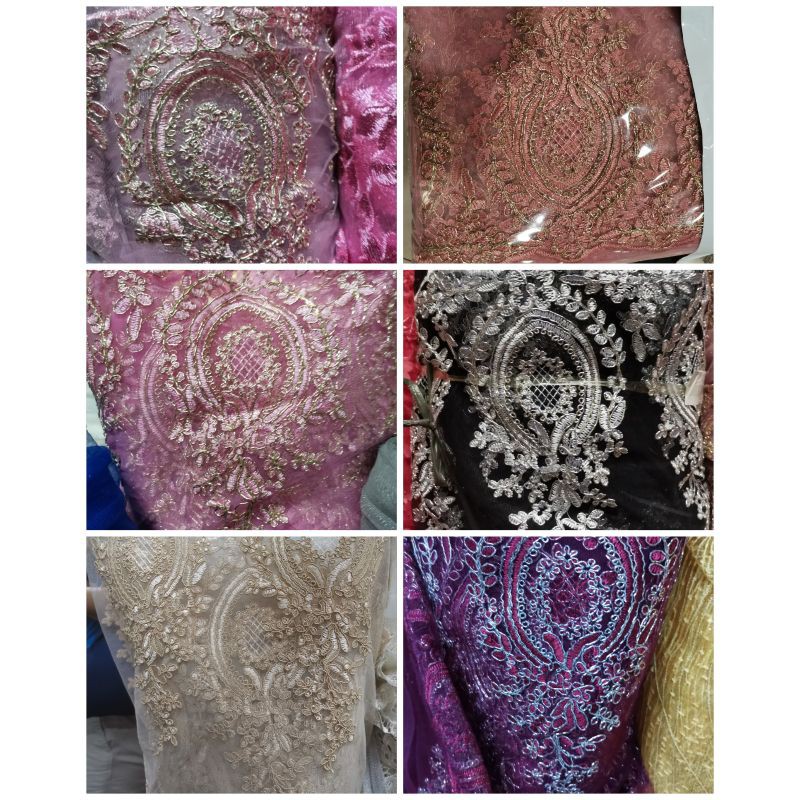 LACE FABRICS FOR GOWN (PINYA, VINES AND SCALOP, 3D DESIGN) Sold per ...