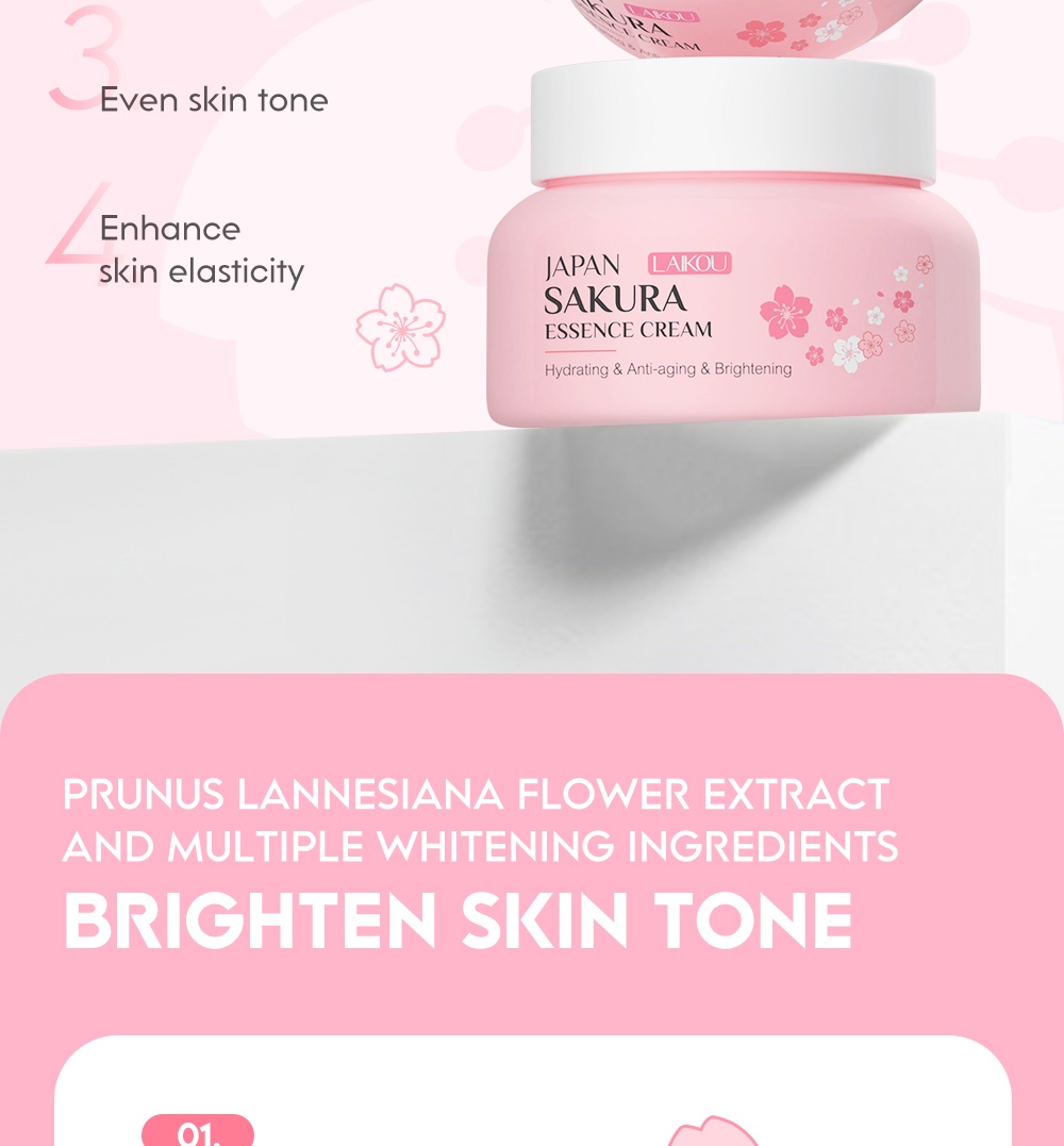 LAIKOU Japan Sakura Essence Cream Brightening Anti-aging Skin Rejuvenating Moisturizer 60g ...