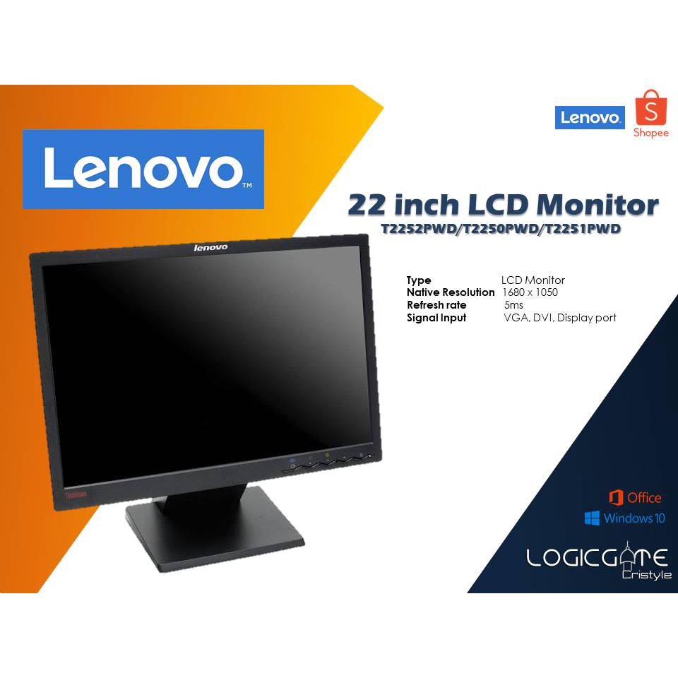 Lenovo 22 Inch LeD Monitor T2252PWD | Shopee Philippines