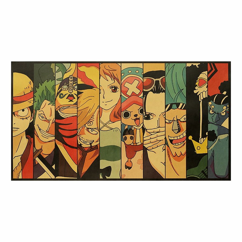 Vintage Large Size Classic Anime Poster One Piece Figure Collection ...