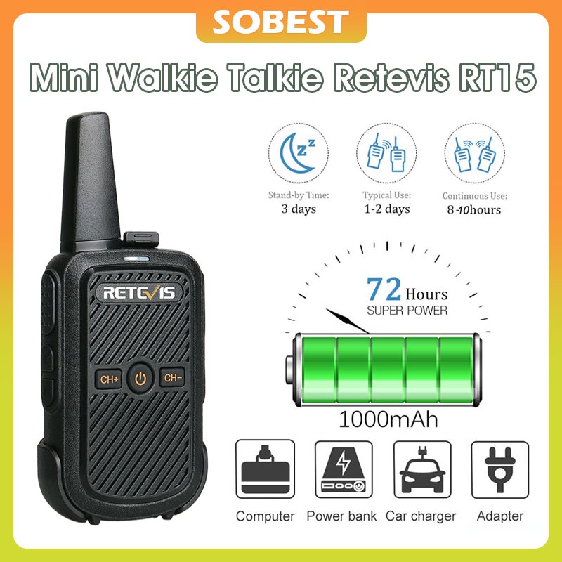 Mini Walkie Talkie Retevis RT15 Portable Two way Radio Portable Radio ...