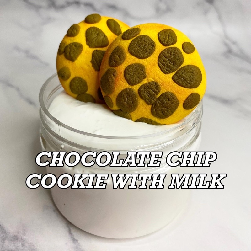 CHOCOLATE CHIP COOKIE WITH MILK SLIME // DIY CLAY MIX IN // CLICKY ...